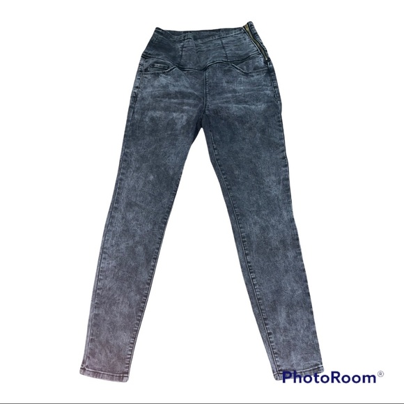 Jeans | Secrets By David Vered Suoer High Waisted Acid Washed Jeggings ...